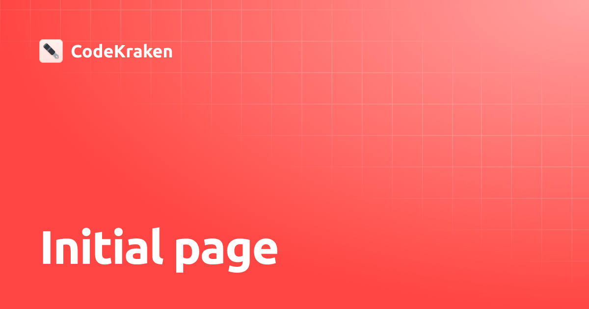 Initial page | CodeKraken